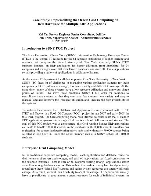 Case Study: Implementing the Oracle Grid Computing on Dell ...