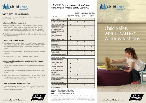 Child Safety Brochure - Luxaflex