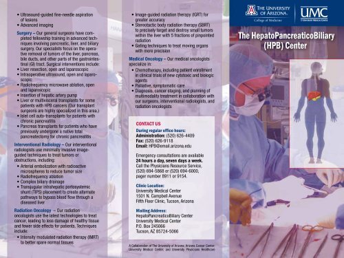 The HepatoPancreaticoBiliary (HPB) Center - Department of Surgery