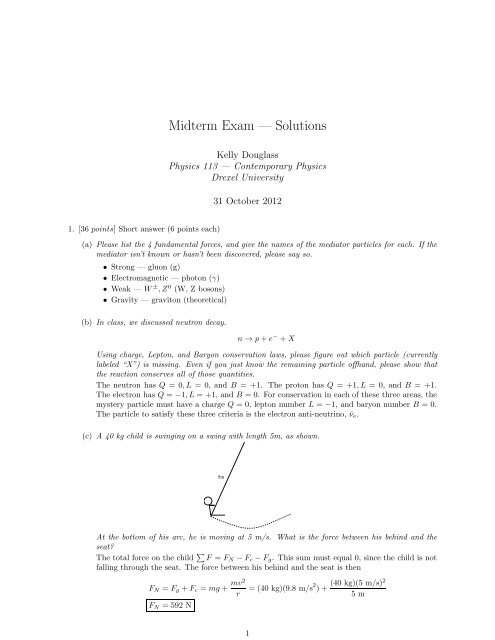 Midterm Exam â Solutions - Drexel University