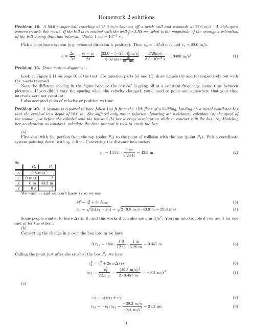 Homework 2 solutions