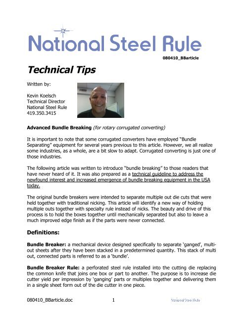 Bundle Breaking Arti.. - National Steel Rule