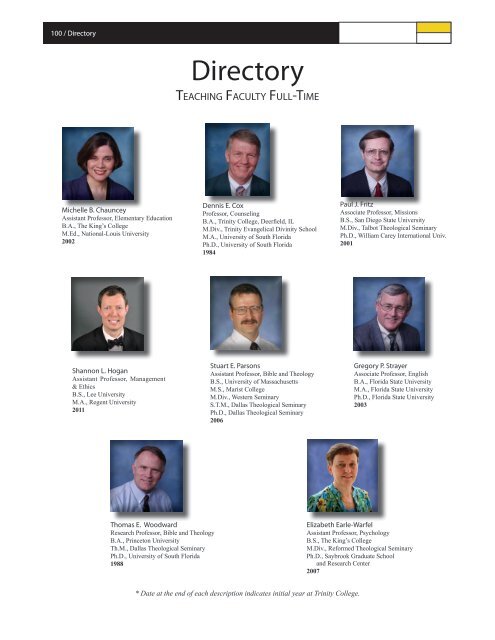 Directory - Trinity College