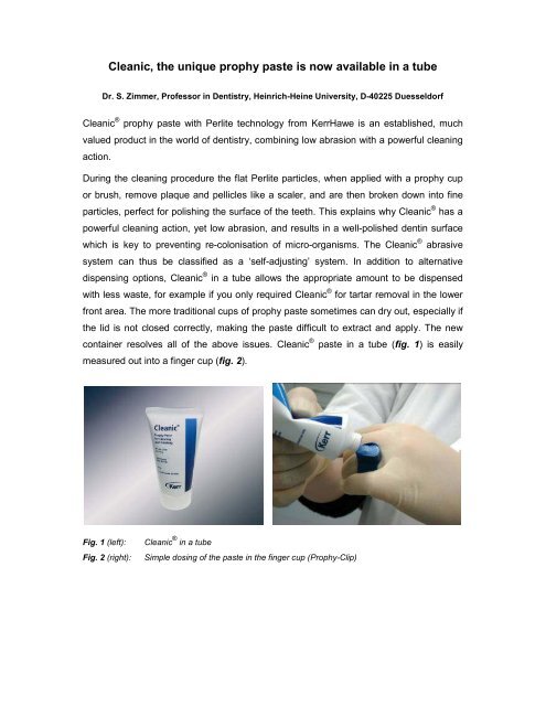 Cleanic, the unique prophy paste is now available in a ... - Kerr Hawe