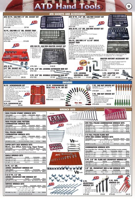 ATD SOCKETS AND ACCESSORIES WRENCH ... - ATEC Trans-Tool