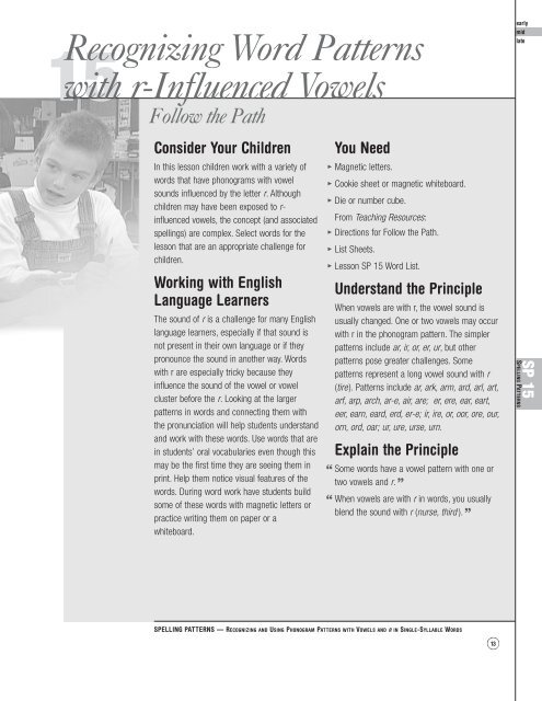 Recognizing Word Patterns with r-Influenced Vowels - Heinemann