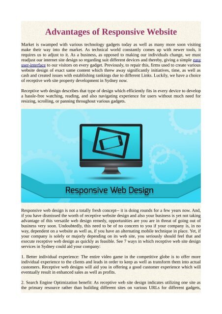Advantages of Responsive Website