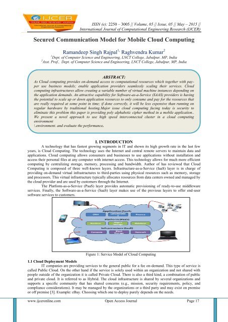 Secured Communication Model For Mobile Cloud Computing