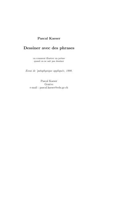 Dessiner avec des phrases - Pascal Kaeser