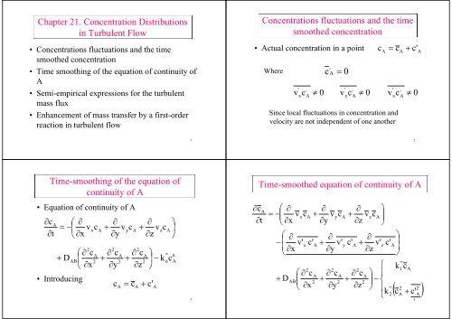 Chapter 21. Concentration Distributions in Turbulent Flow ...