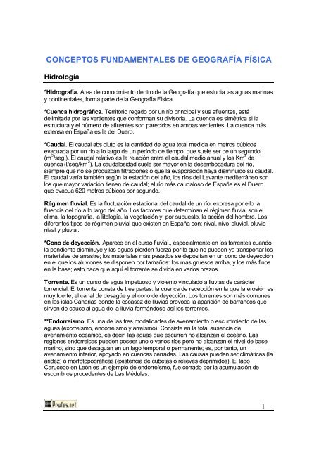 CONCEPTOS FUNDAMENTALES DE GEOGRAFÃ A FÃ SICA