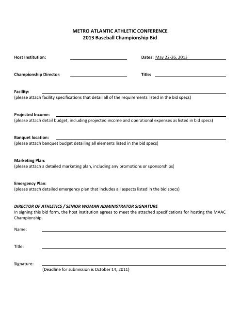 Emergency Medical Plan - Metro Atlantic Athletic Conference