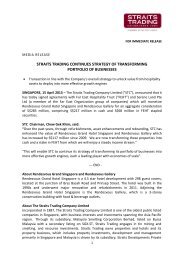 Press Release - The Straits Trading Company Limited