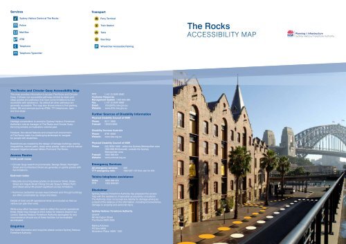 The Rocks Accessibility Map - Sydney Harbour Foreshore Authority