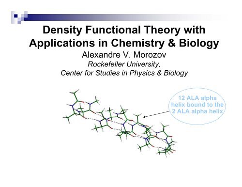 Density Functional Theory With Applications In Chemistry And Biology