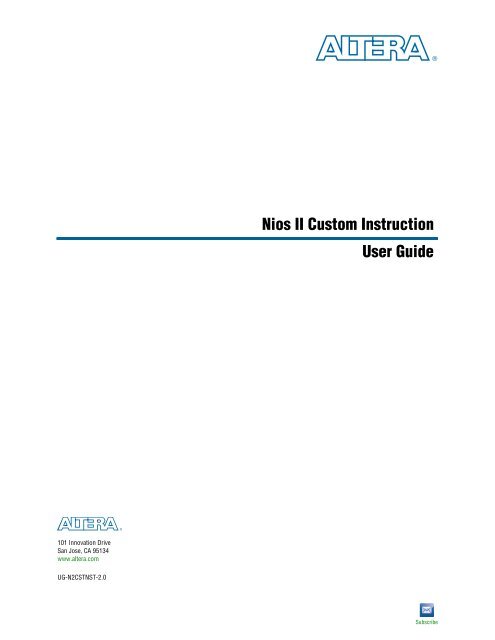 Nios II Custom Instruction User Guide (PDF) - Altera