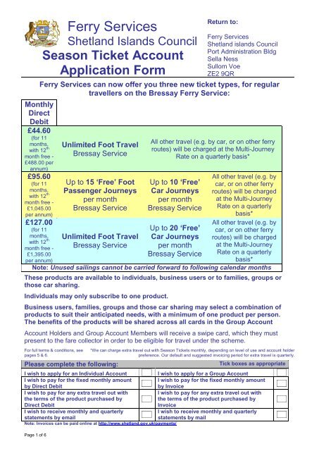 Season Ticket Application Form v11 - Shetland Islands Council