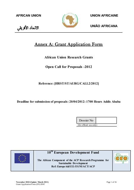 Annex A: Grant Application Form - Infoeuropa