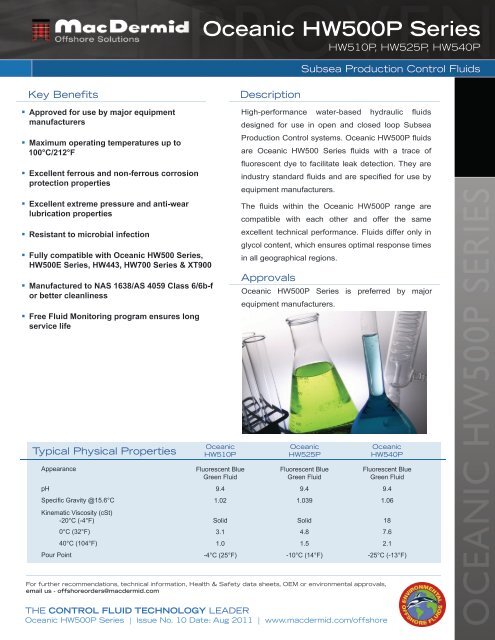Oceanic HW500P Series - MacDermid Offshore Solutions