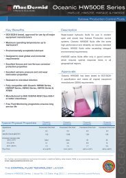 Hydrate Resistant Fluids - MacDermid Offshore Solutions