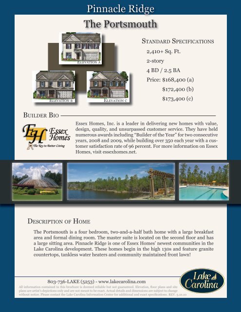 The Portsmouth Pinnacle Ridge - Lake Carolina