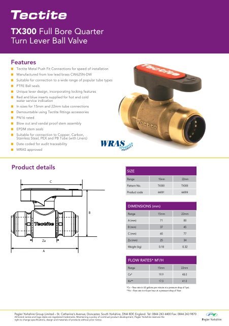 Tectite TX300 - Pegler Yorkshire