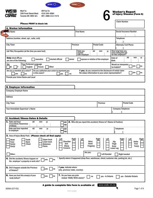 WSIB Form 6 - IBEW Local 353