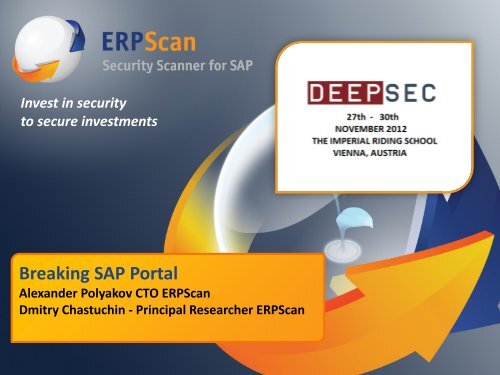 Breaking SAP Portal - DeepSec 2012 - ERPScan