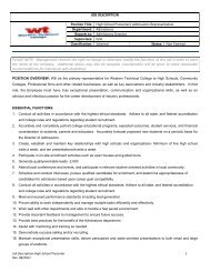 JOB DESCRIPTION Position Title: High School Recruiter - Western ...