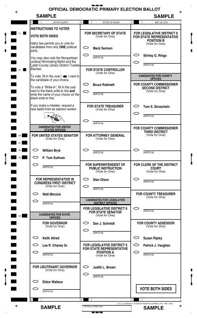 Sample Ballot Composite. - Latah County