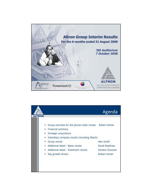 Altron investor presentation PDF of slides