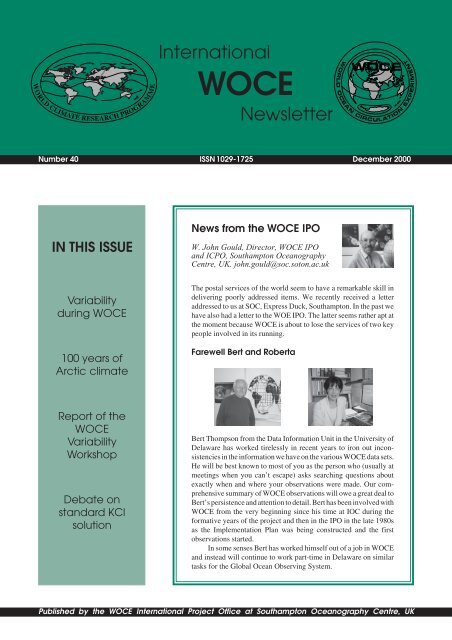 No.40 - World Ocean Circulation Experiment