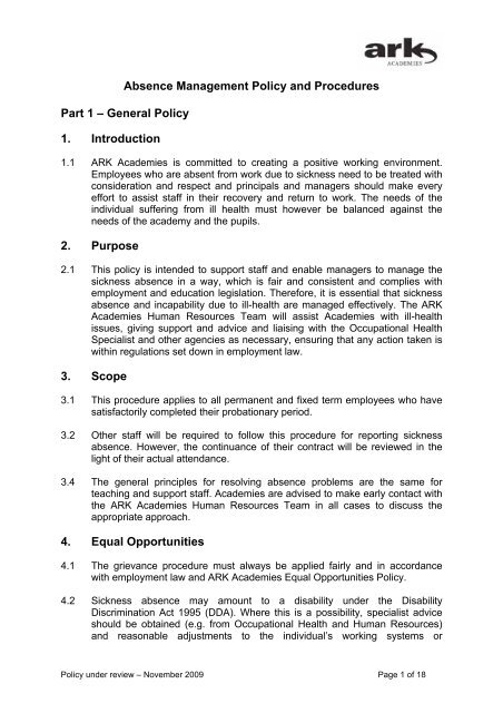 ARK Absence management - NASUWT