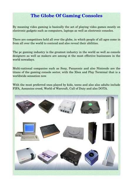 The Globe Of Gaming Consoles