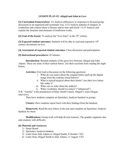 John Adams And Abigail Adams Love Letters