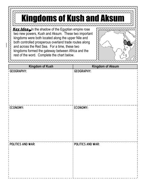 The Kingdoms of Kush and Aksum - Wyoming City Schools