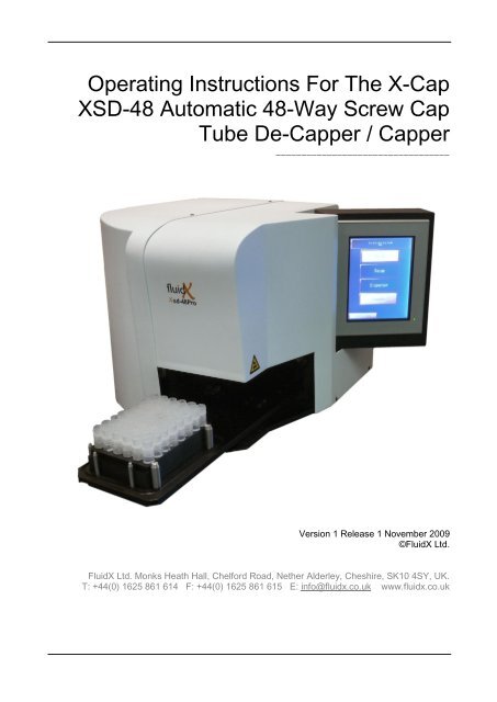 Quick setup Guide - FluidX