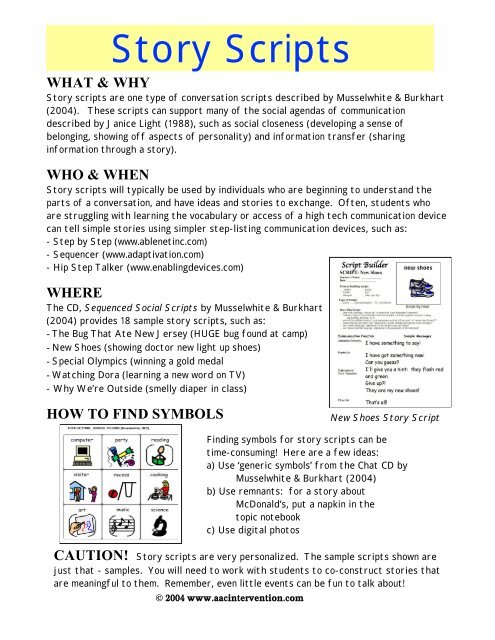 Story Scripts - AAC Intervention.com