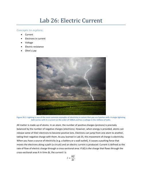 Lab 26: Electric Current - eScience Labs