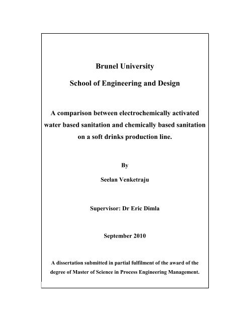 Brunel University School of Engineering and Design