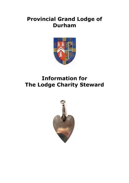 Charity Steward's Handbook - Provincial Grand Lodge of Durham