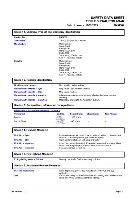 5895 TRIPLE SUGAR IRON AGAR (English (GB)) MSDS - OXOID ...