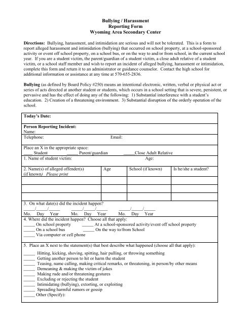 How To Report Bullying At School