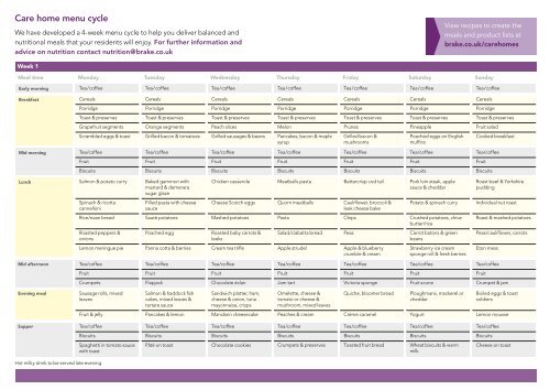 Nursing Home Dining Menu Board Automated Menu Planning For Nursing