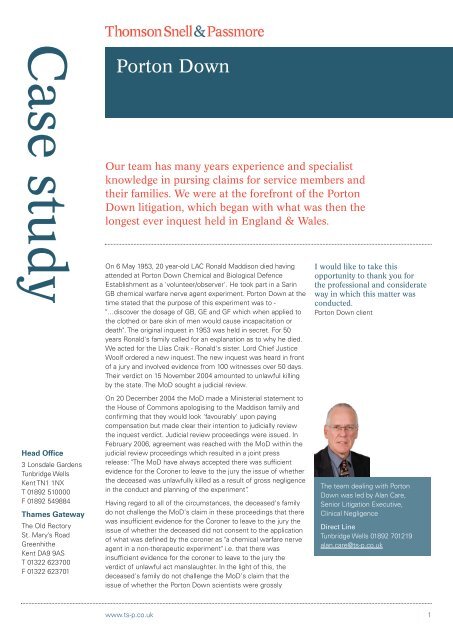 Porton Down - Thomson Snell and Passmore