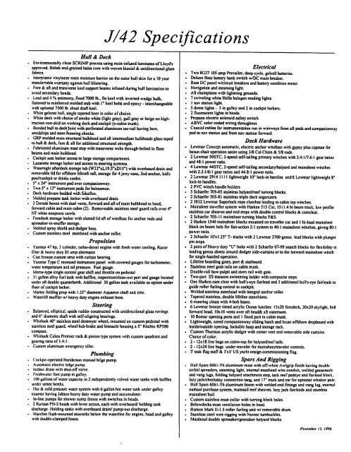 J/42 Specifications - J/Owners