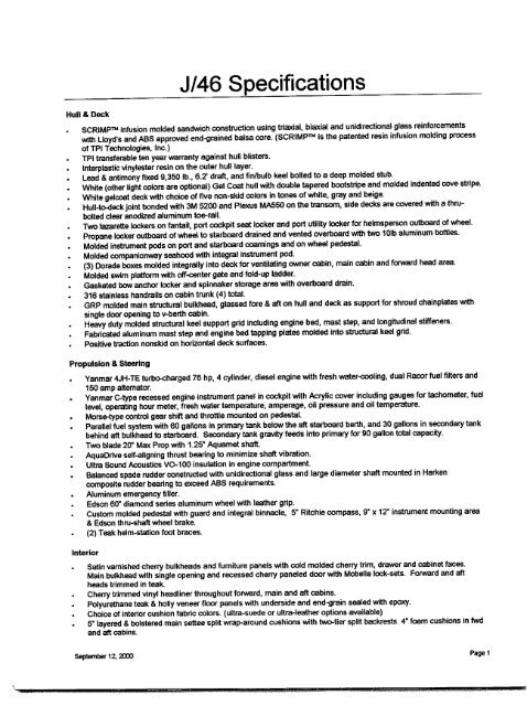 J/46 Specifications - J/Owners