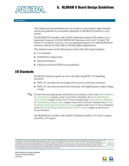 RLDRAM II Board Design Guidelines - Altera