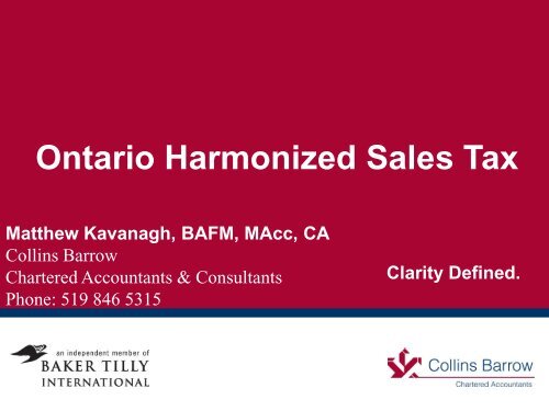 Ontario Harmonized Sales Tax