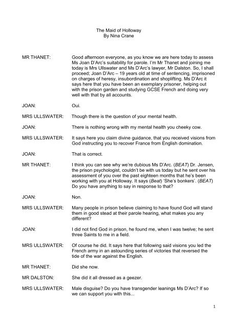 The Script - Comedy Plays